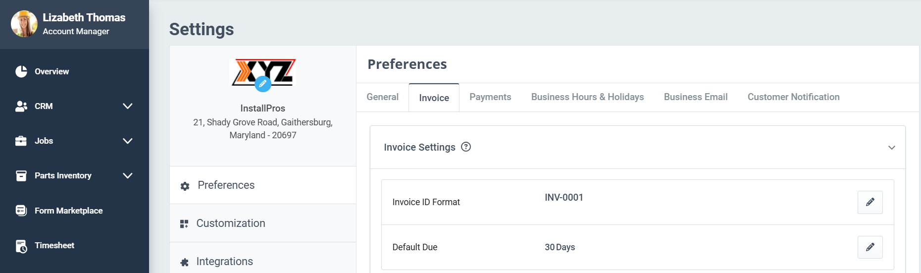 Invoice Configuration - ROS India