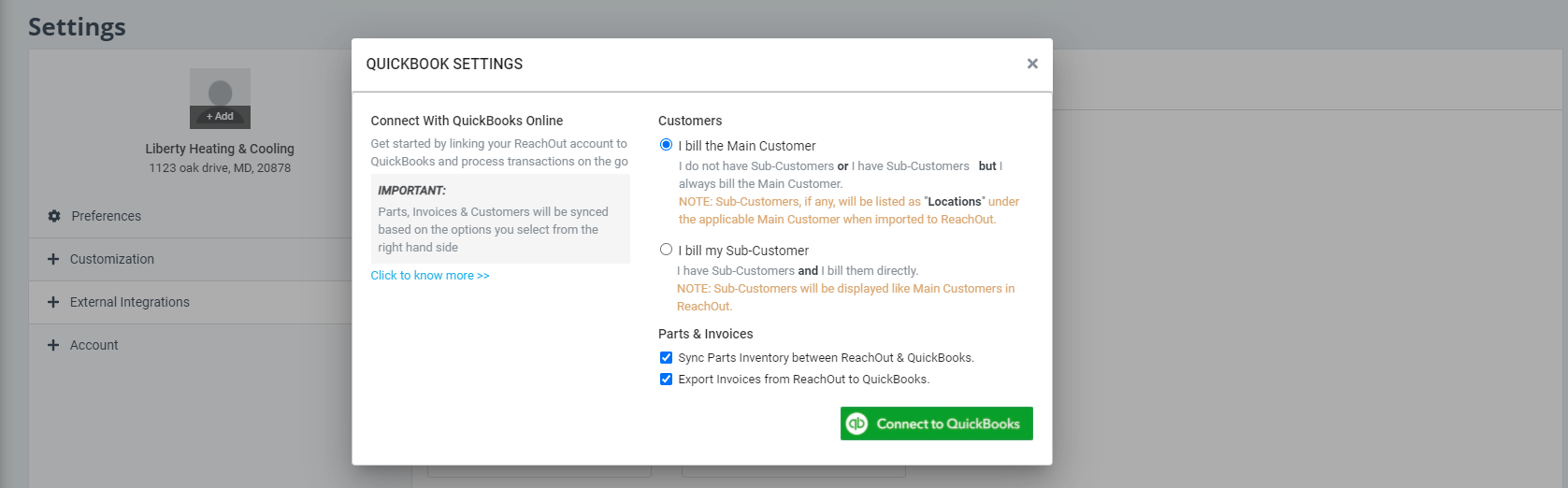 QuickBooks Integration - ROS India