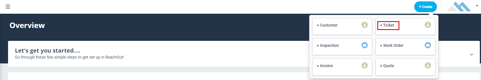 Creation of Tickets - ReachOut