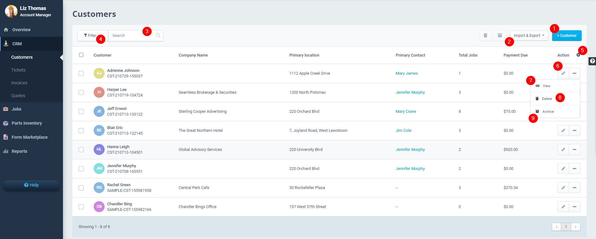 What is the Customer view for? - ReachOut